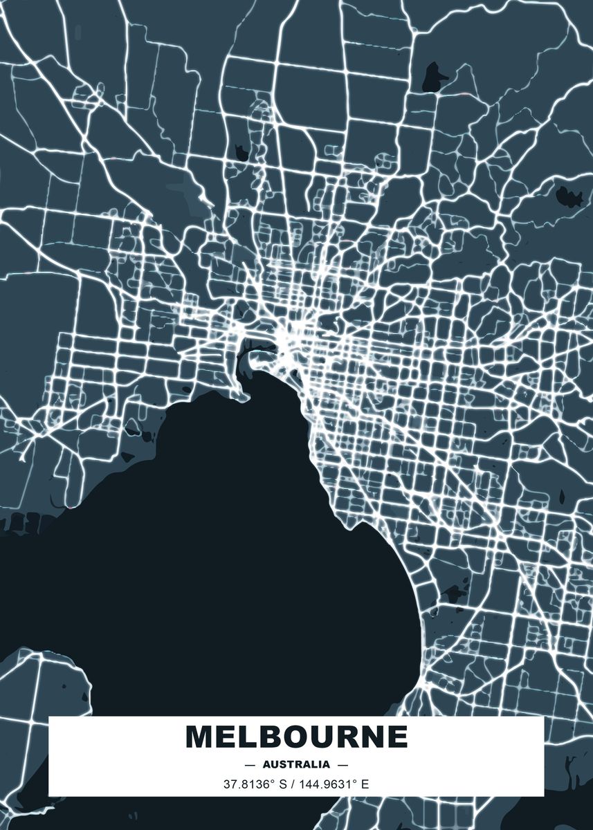 'Melbourne' Poster, picture, metal print, paint by Bo Kev | Displate