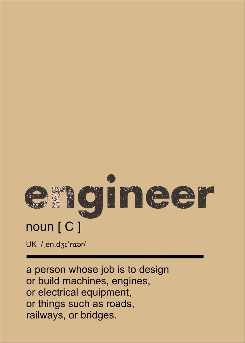 'Engineer Dictionary ' Poster, picture, metal print, paint by Poster ...