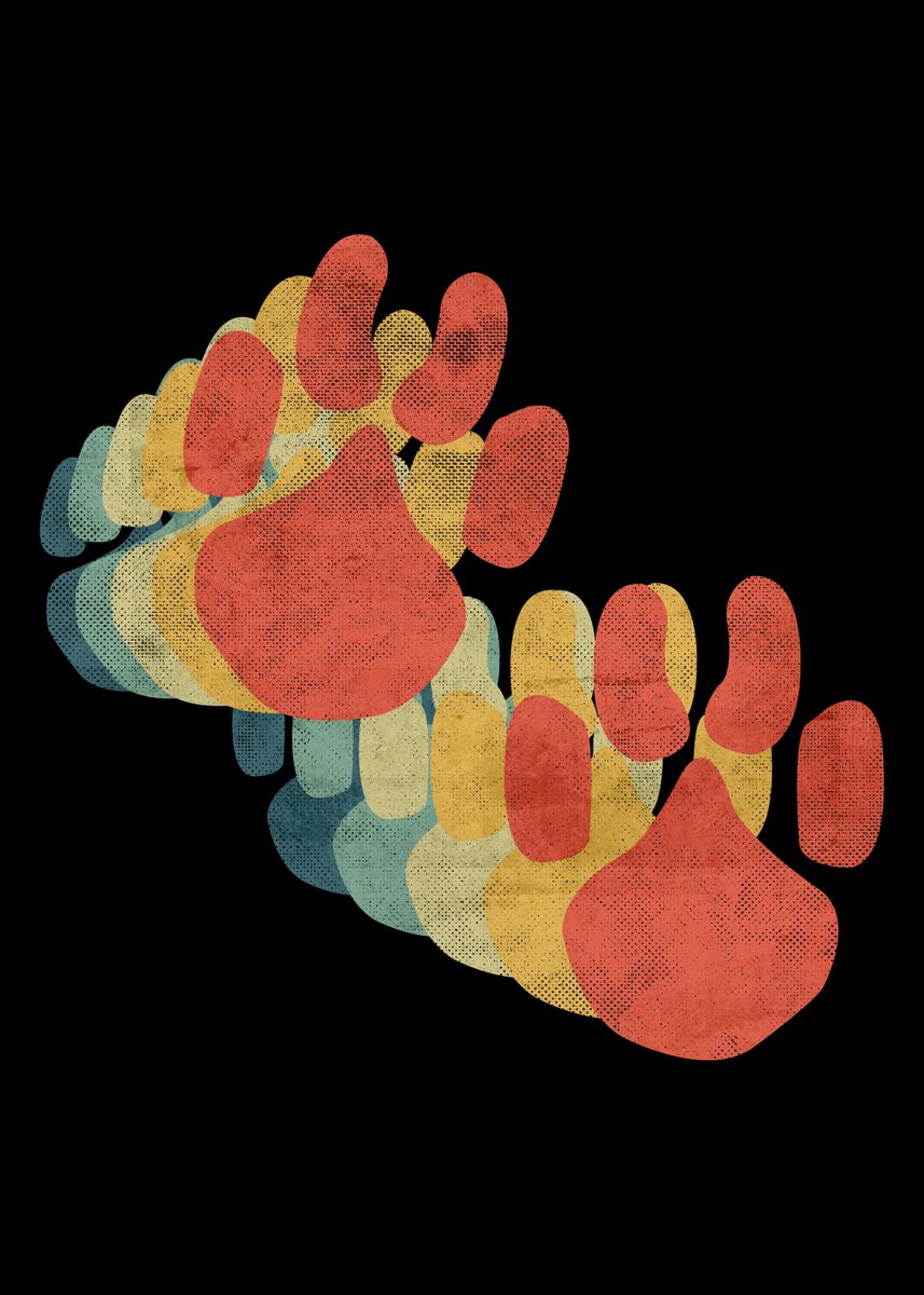 'Tiger Footprint Tracks' Poster, picture, metal print, paint by El ...