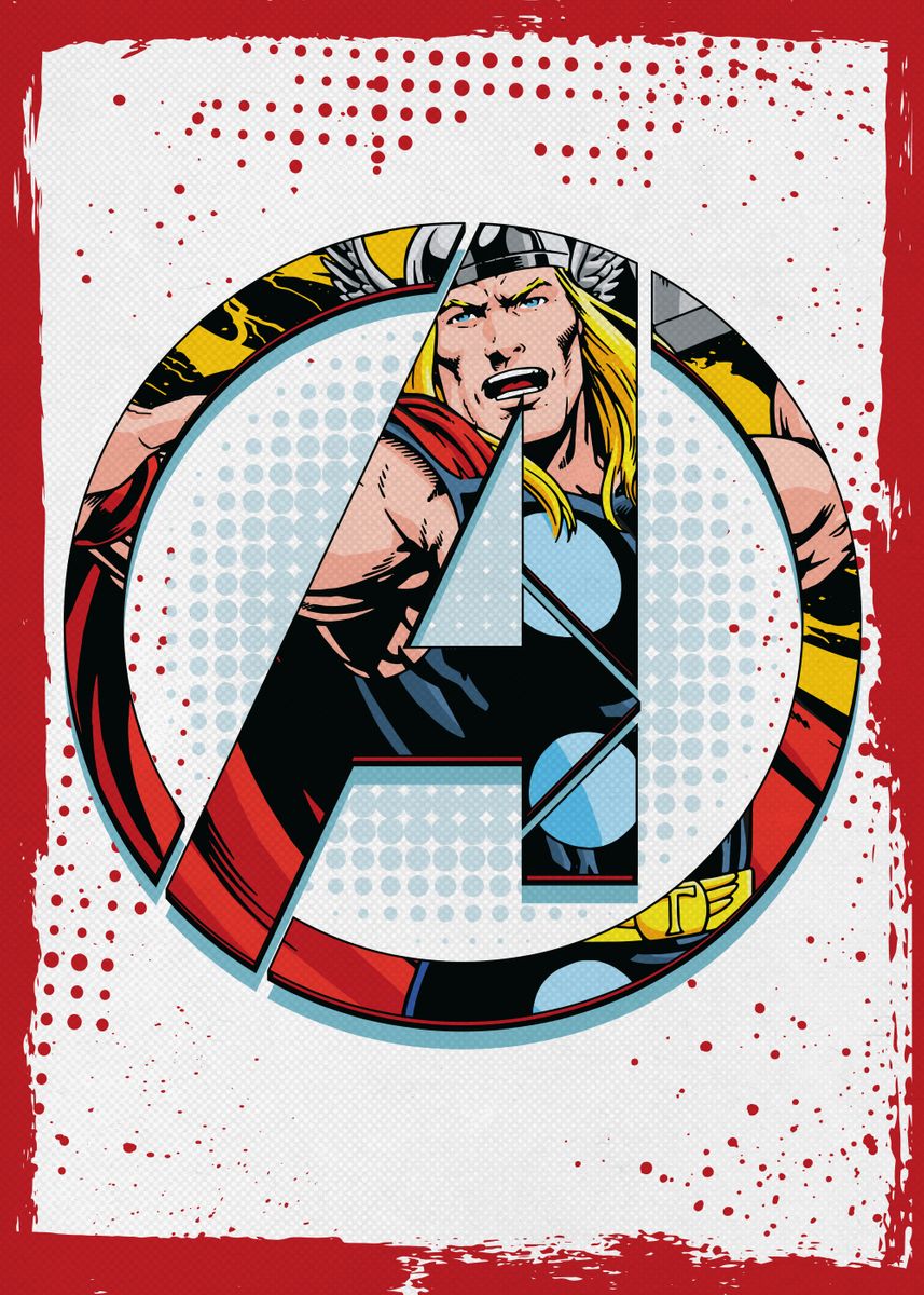 'Avengers Logo Thor' Poster, picture, metal print, paint by Marvel ...