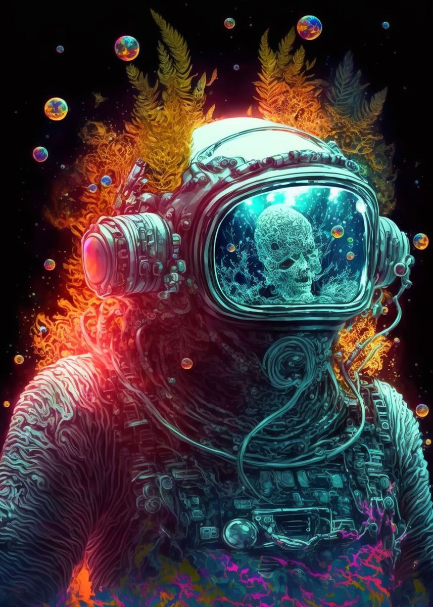 'Lost astronaut 19' Poster, picture, metal print, paint by Kharma Zero ...