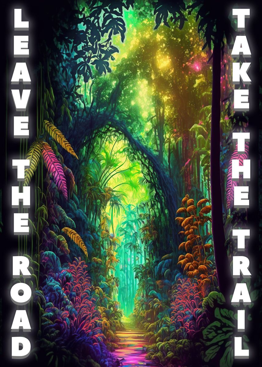 'Leave Roads Take Trails' Poster, picture, metal print, paint by Chase ...