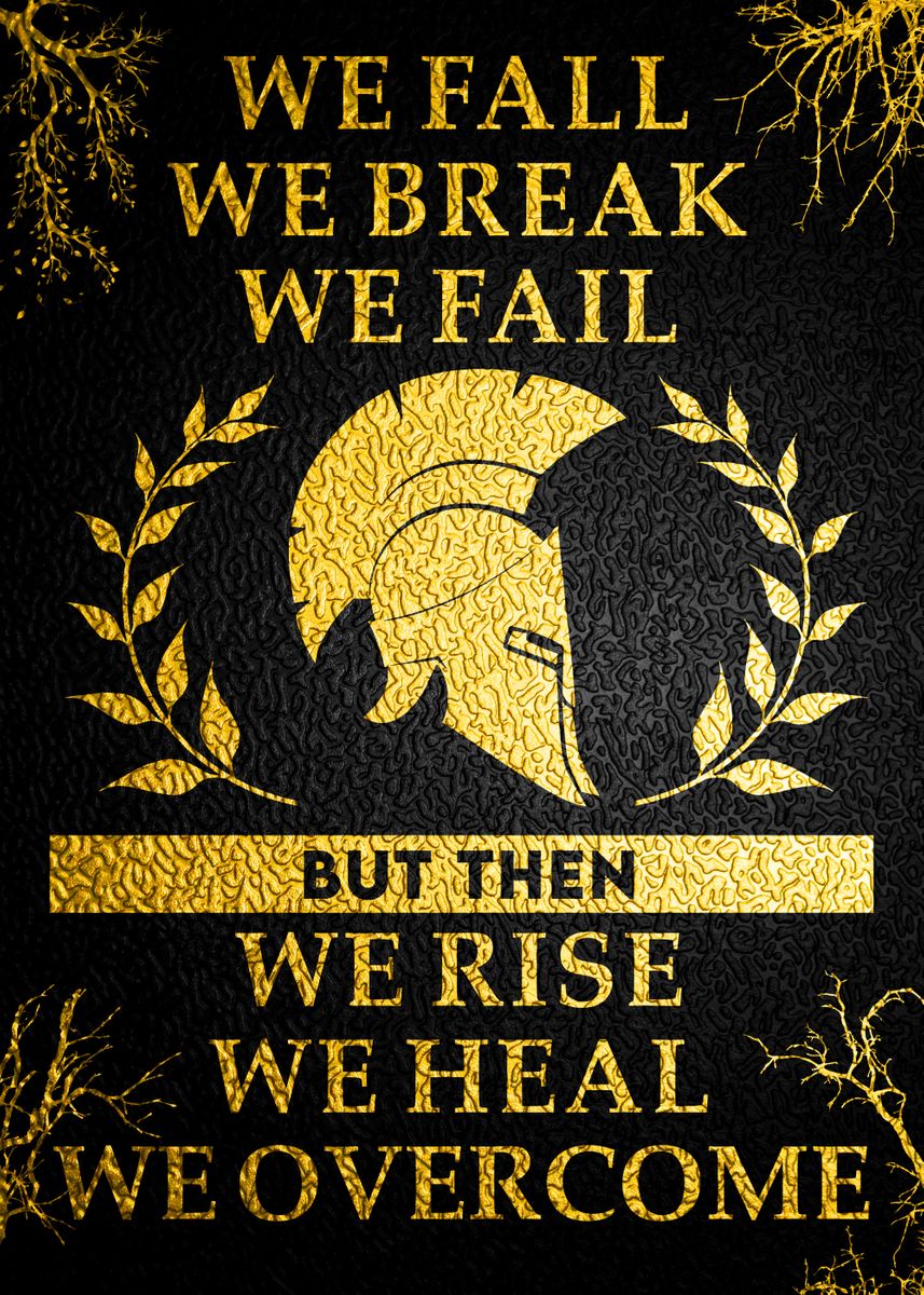 'Overcome Motivation Quote' Poster by Reality Art | Displate