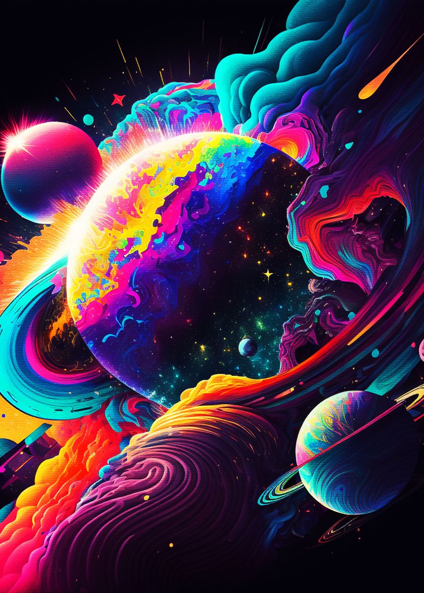 'Colorful Space' Poster, picture, metal print, paint by Muh Asdar ...
