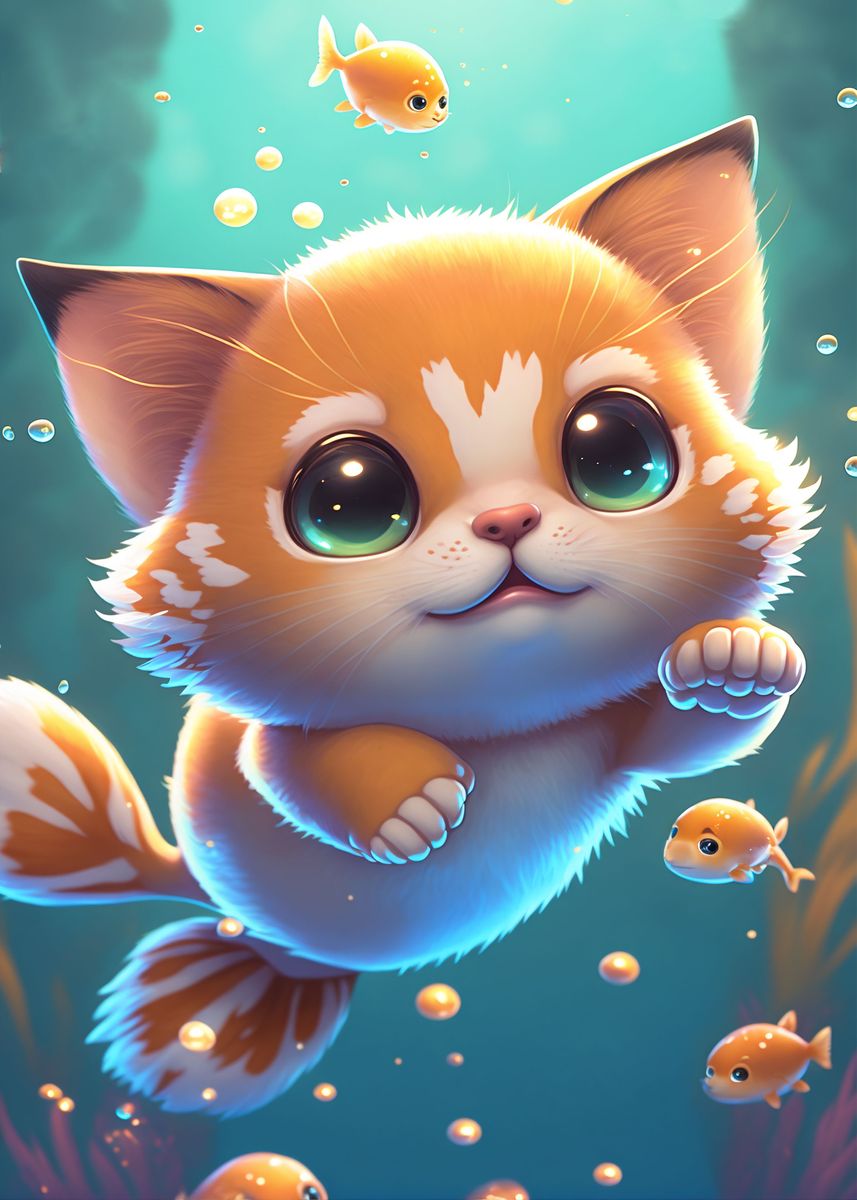 'A wild catfish' Poster, picture, metal print, paint by Absuro Designs ...