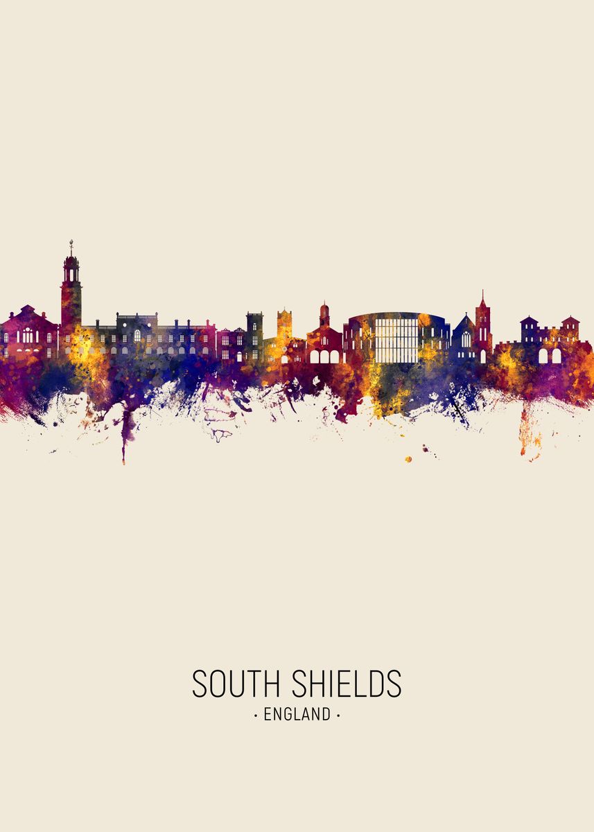 'South Shields Skyline' Poster, picture, metal print, paint by Michael ...