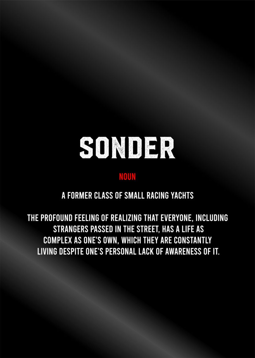 'sonder definition text art' Poster, picture, metal print, paint by The ...