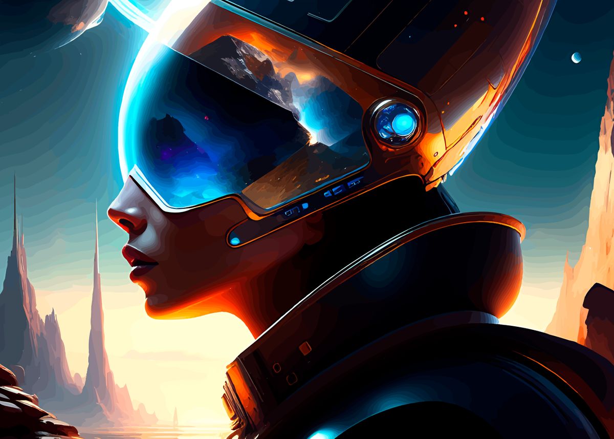 'HUMANOID IN SPACE SUIT' Poster by Osvaldo Ramos Artist | Displate