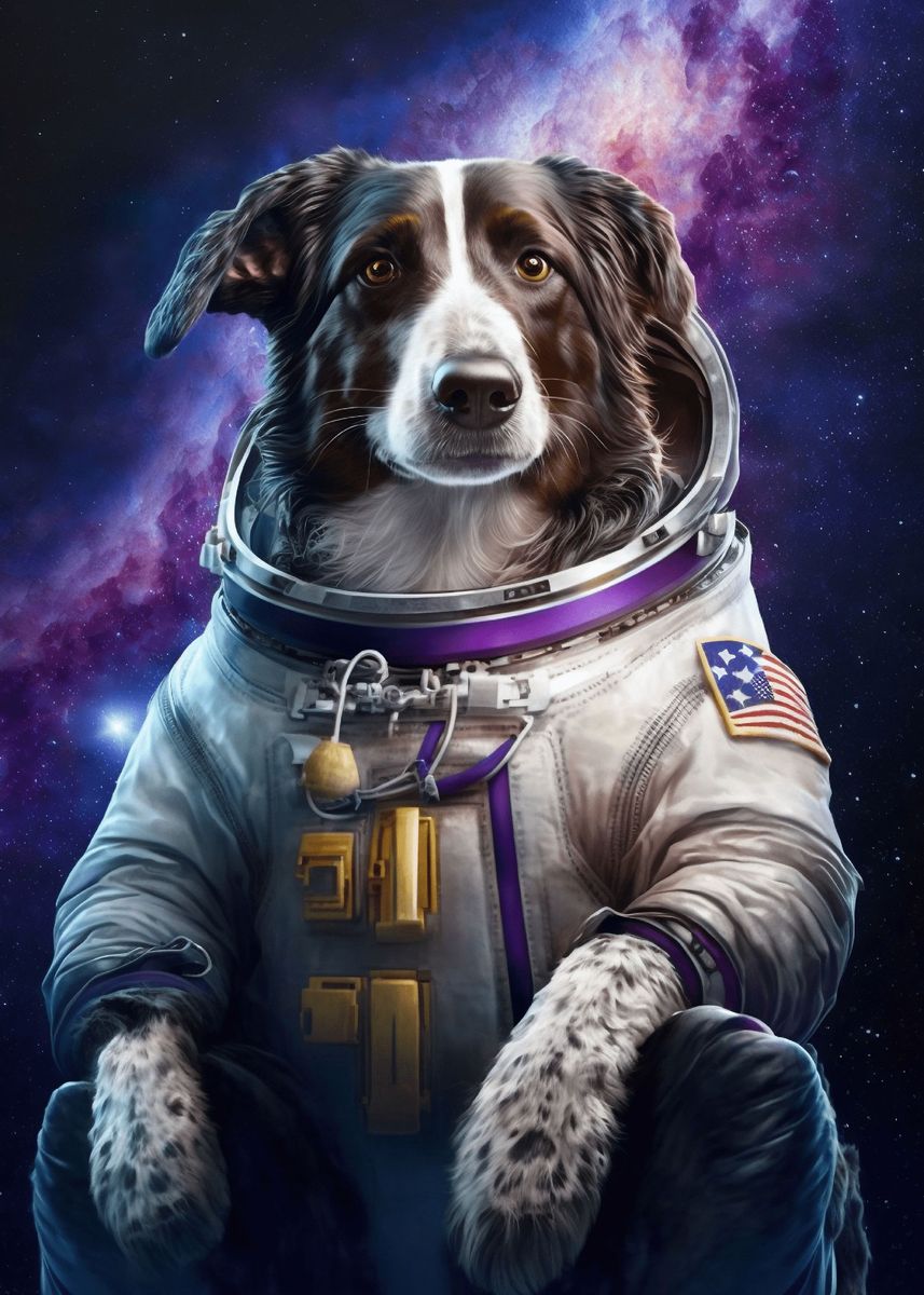'Dog In Space' Poster, picture, metal print, paint by John Espiritu ...