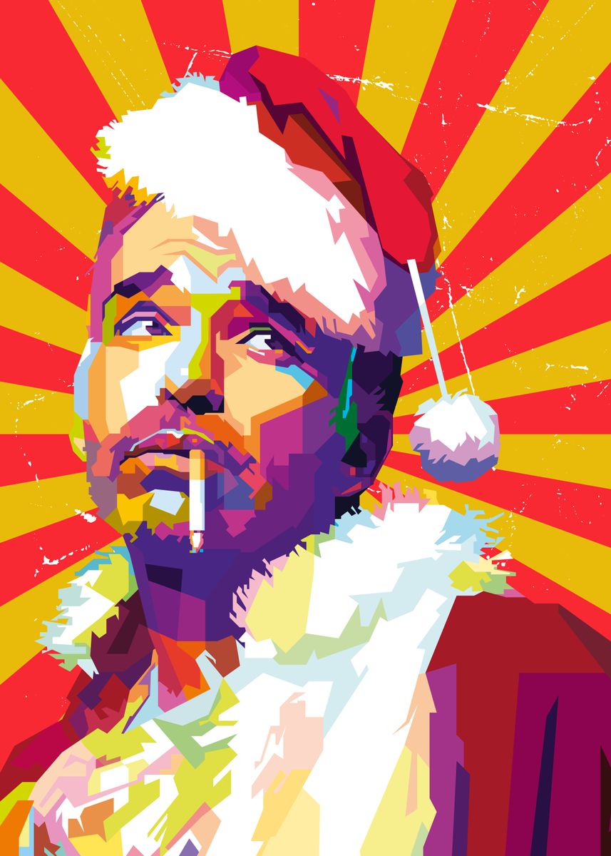 'Bad Santa Pop Art' Poster, picture, metal print, paint by Amila ...