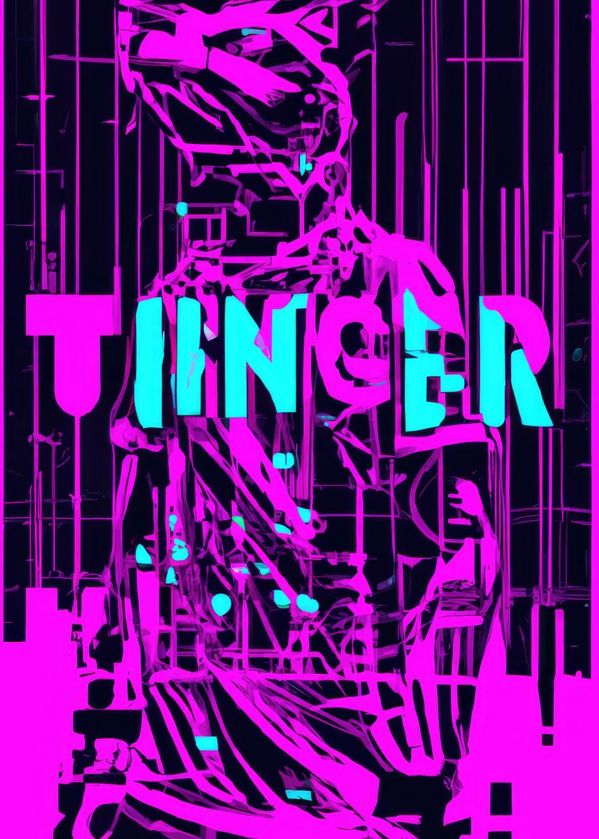'Neon Gangster Tiger' Poster, picture, metal print, paint by Cosmic ...