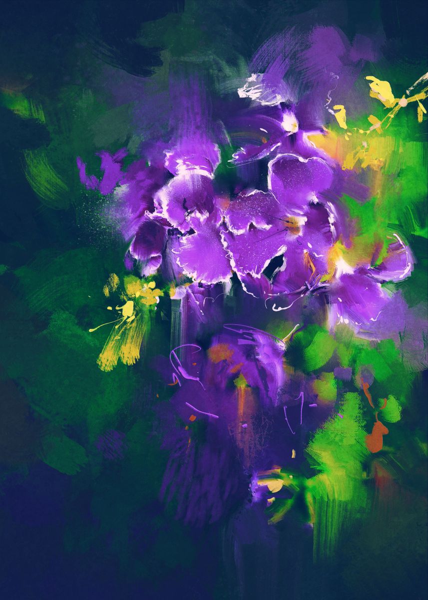'beautiful purple flowers' Poster, picture, metal print, paint by Color ...