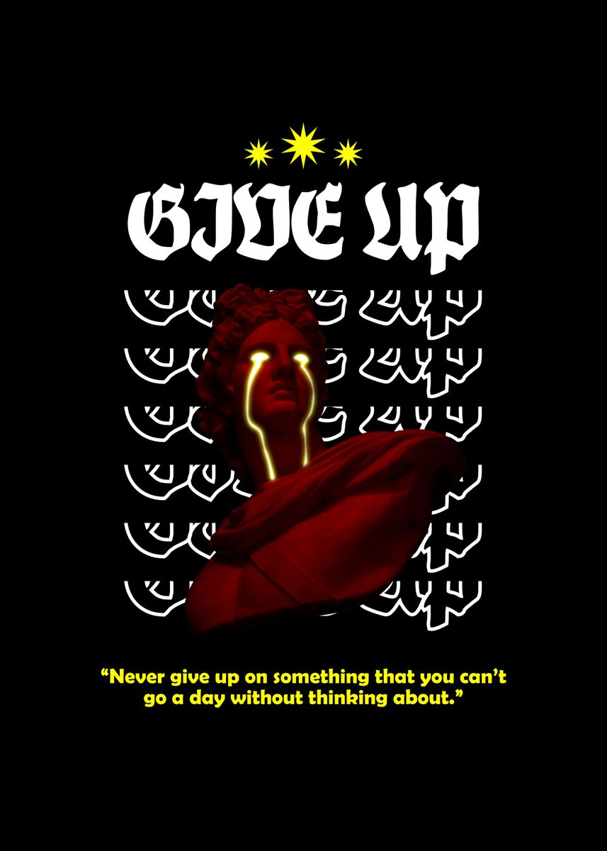 'RETRO 80S GIVE UP' Poster, picture, metal print, paint by Kali Wuri ...