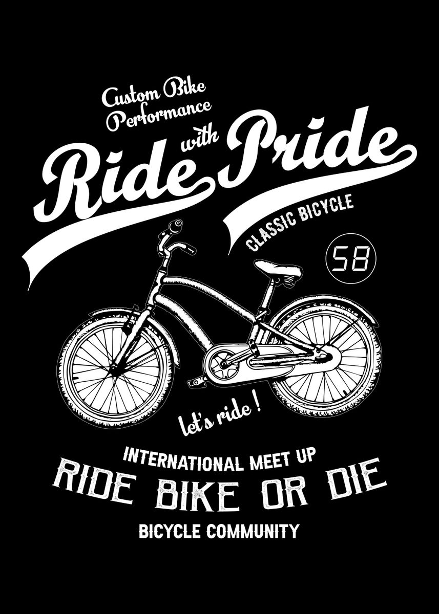 'Ride Bike' Poster, picture, metal print, paint by crbn design | Displate