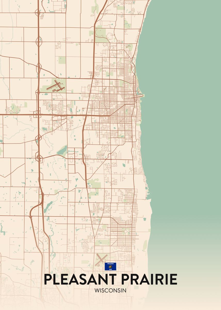 'Pleasant Prairie WI' Poster, picture, metal print, paint by IMR ...