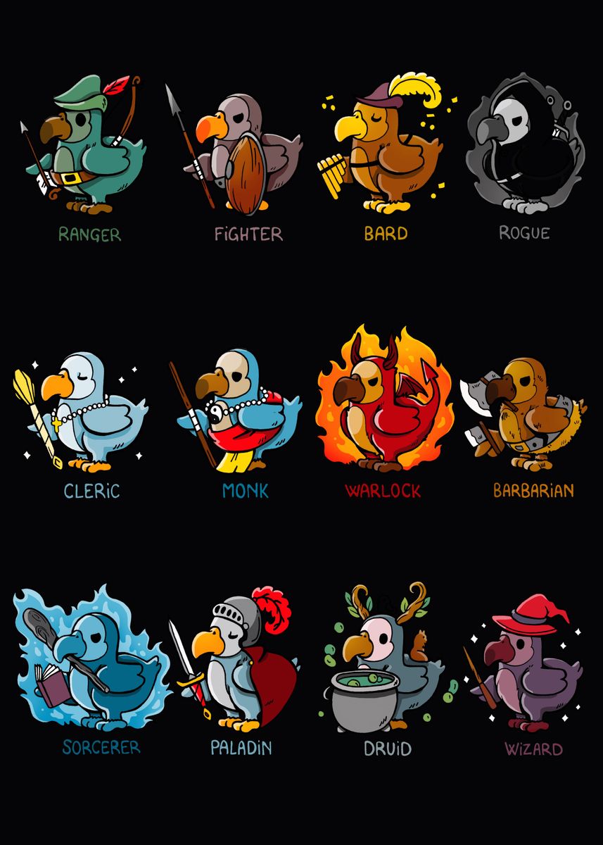 'Dodo Role Play Game' Poster, picture, metal print, paint by Valentina ...