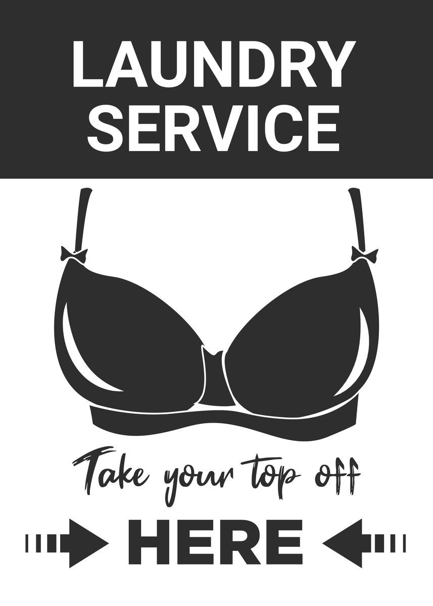 'FUNNY LAUNDRY BRA' Poster, picture, metal print, paint by Atomic ...