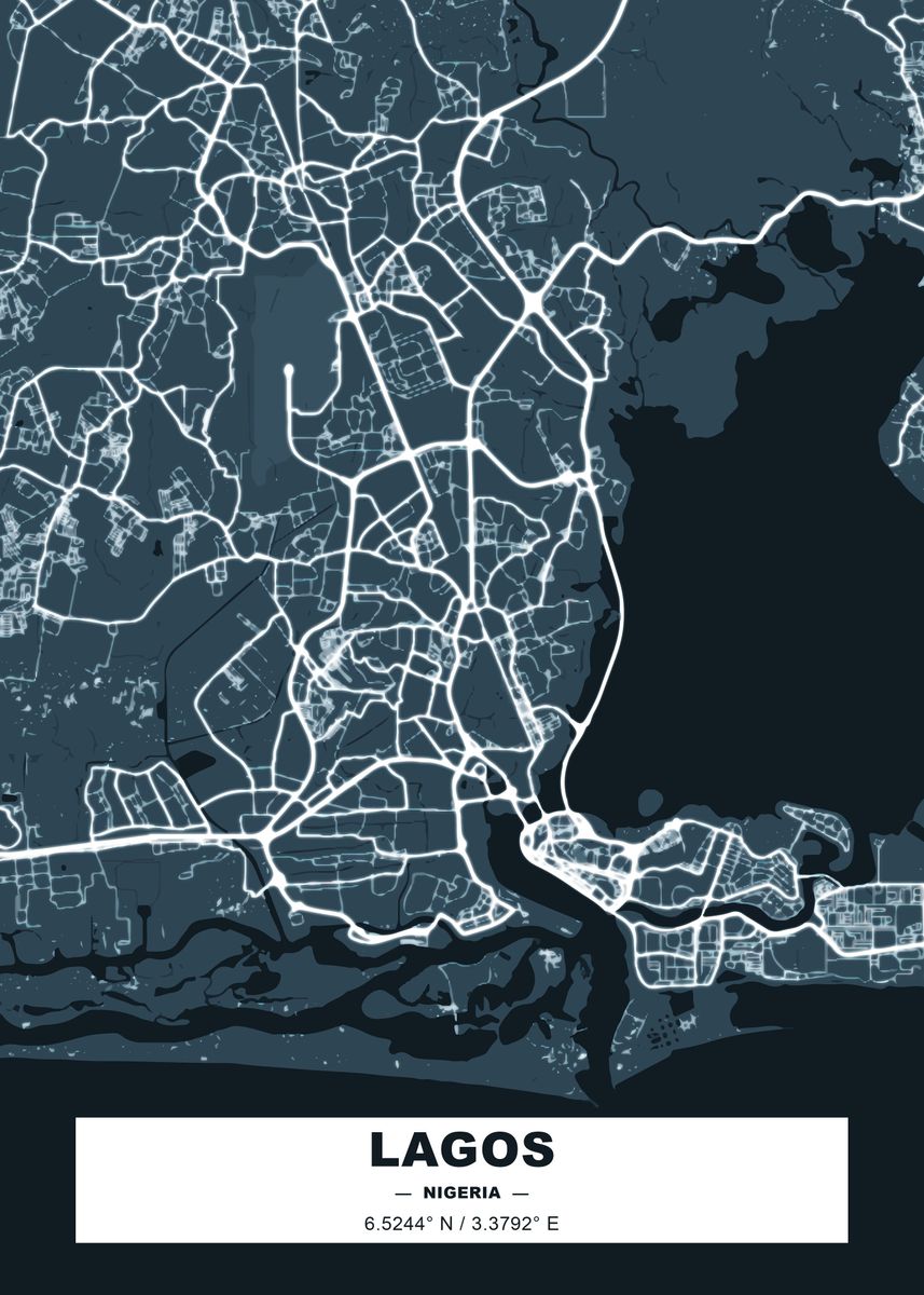 'Lagos' Poster, picture, metal print, paint by Bo Kev | Displate