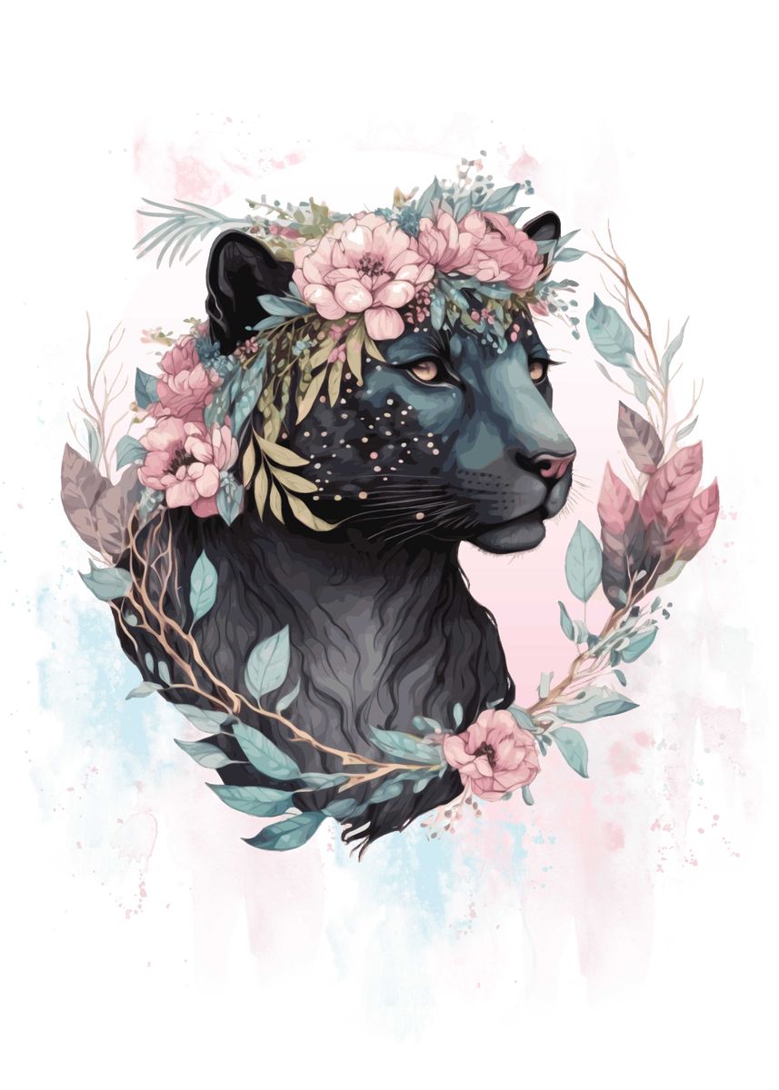 'Cute Leopard Animal Art' Poster, picture, metal print, paint by ...