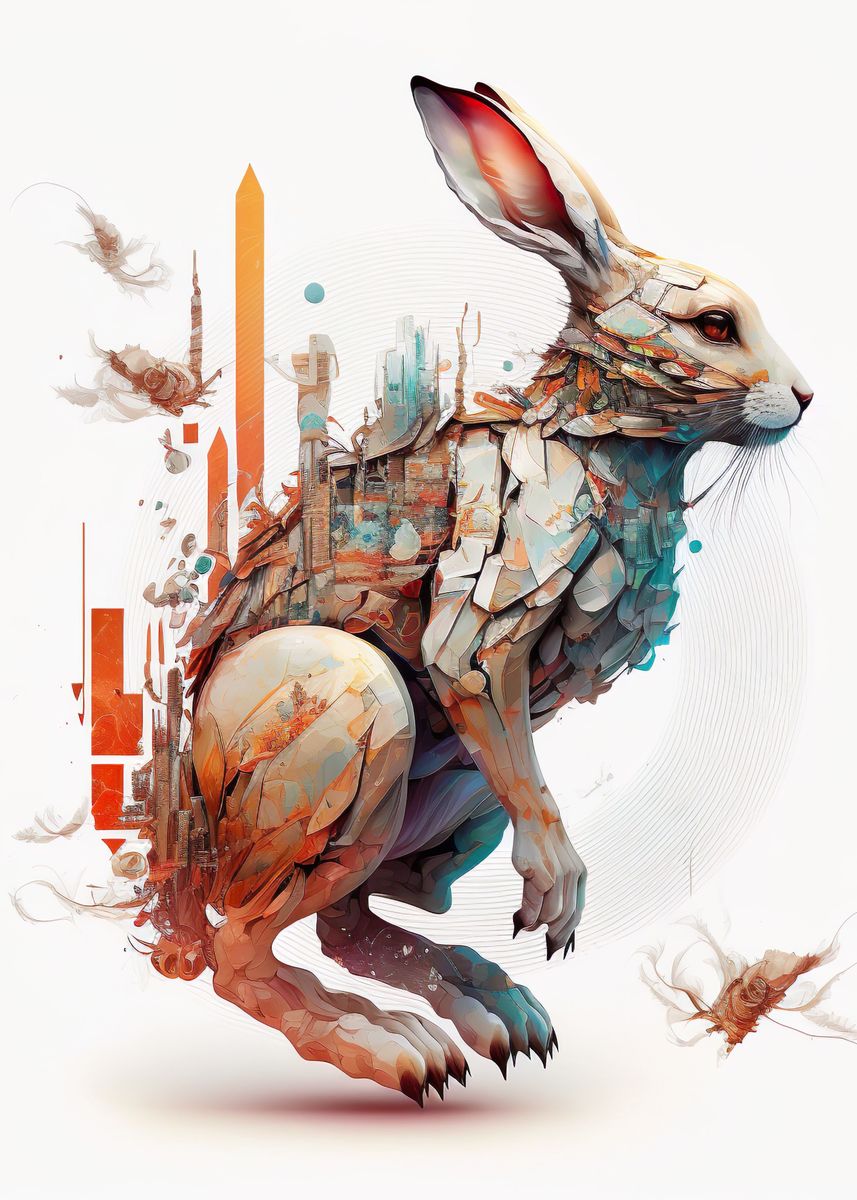 'Cyborg Futuristic Rabbit' Poster by Guillaume Pingard | Displate