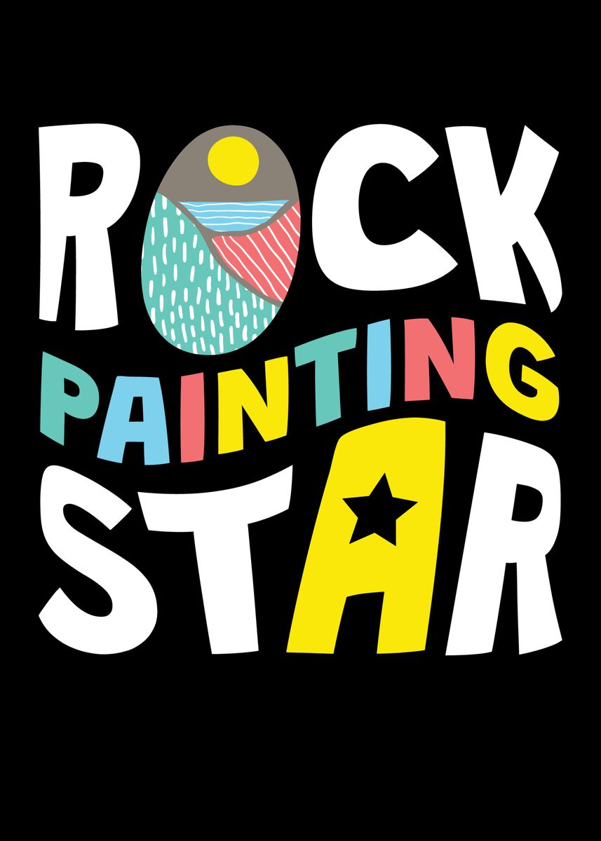 'Rock Painting Star Stones' Poster, picture, metal print, paint by ...