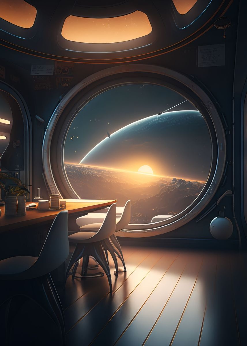 'The Space Bar' Poster, picture, metal print, paint by Muntwalt | Displate