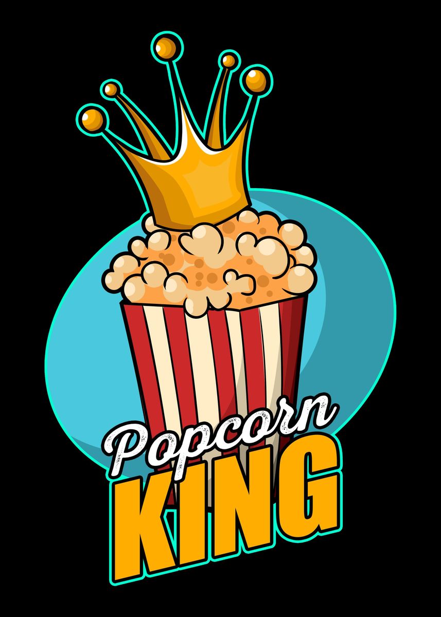 'Popcorn King' Poster, picture, metal print, paint by Hexor | Displate