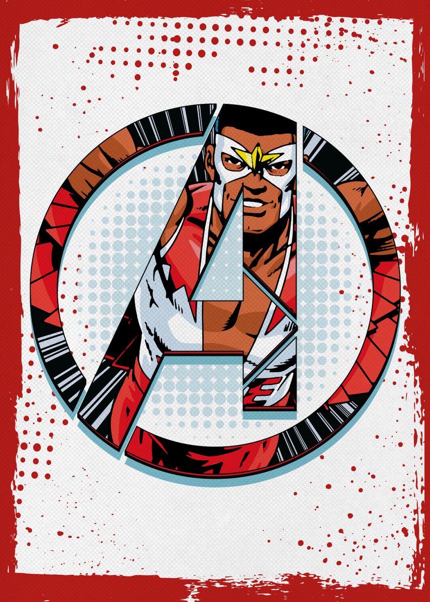 'Avengers Logo Falcon' Poster, picture, metal print, paint by Marvel ...