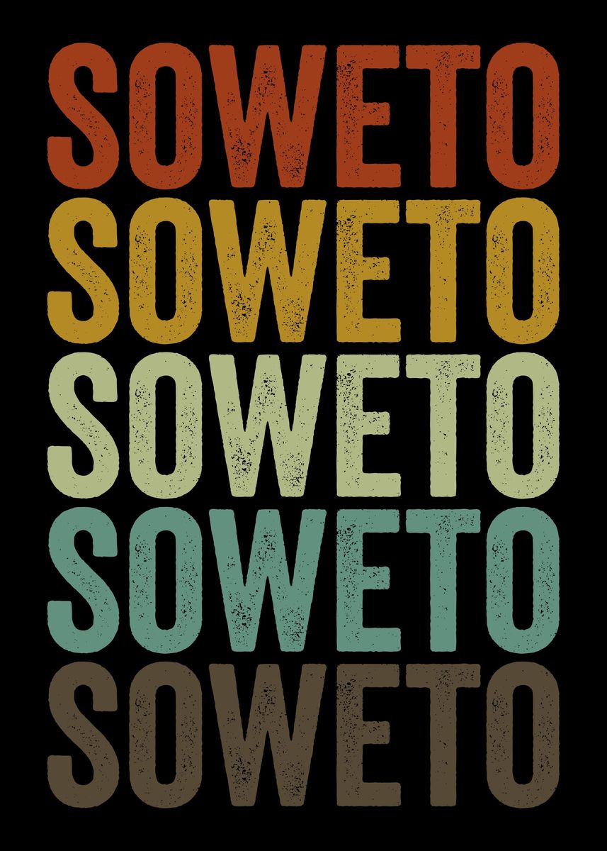 'Soweto South Africa Retro' Poster, picture, metal print, paint by ...