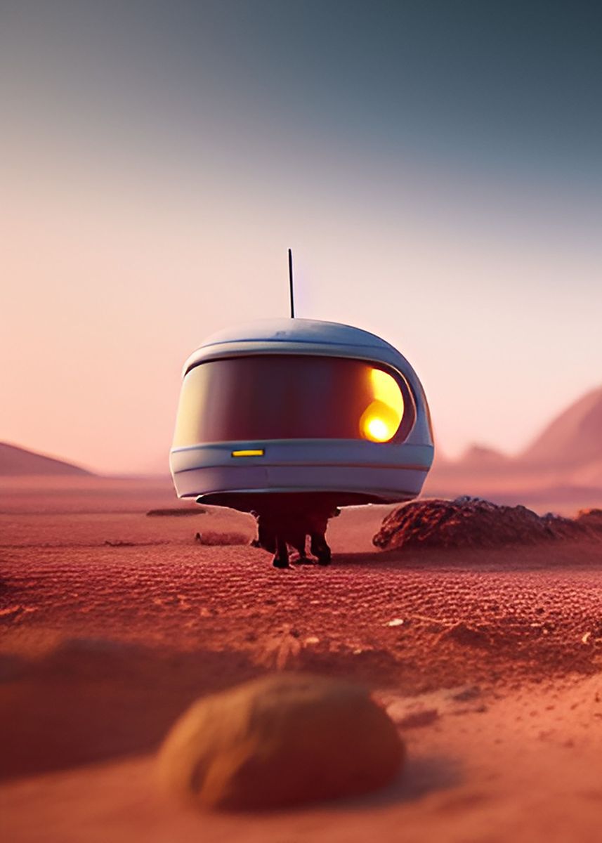 'Space ship mars' Poster, picture, metal print, paint by Caravan Studio ...