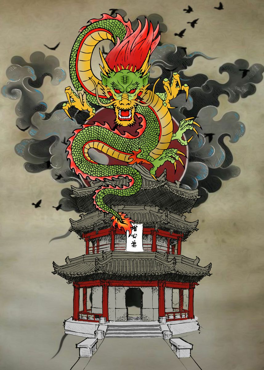 'chinese dragon' Poster, picture, metal print, paint by luigi diamanti ...