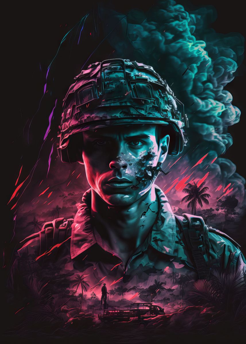 'Cyberpunk Army Recruitment' Poster, picture, metal print, paint by ...