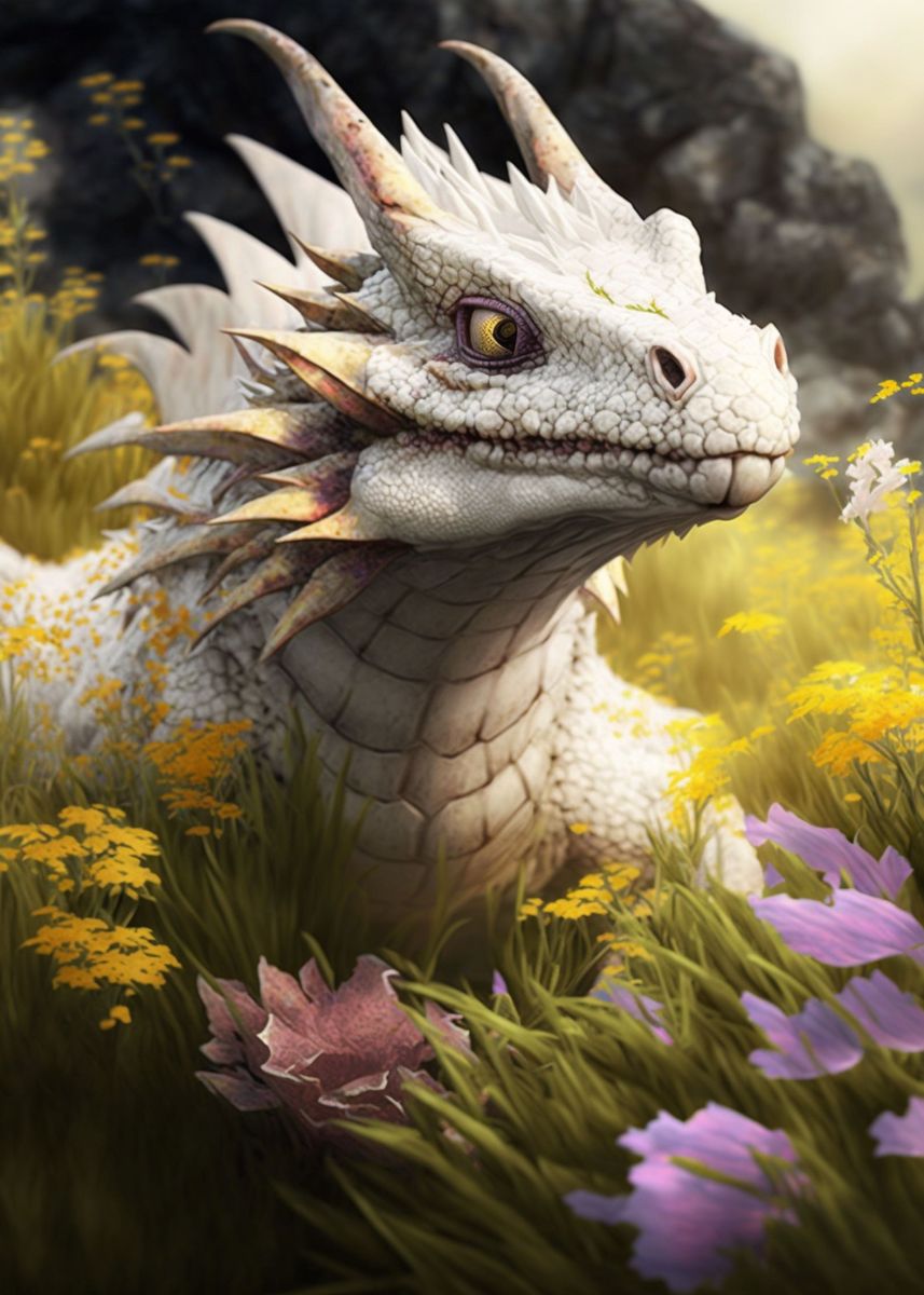 'little dragon Lizard' Poster, picture, metal print, paint by ZeusArt ...
