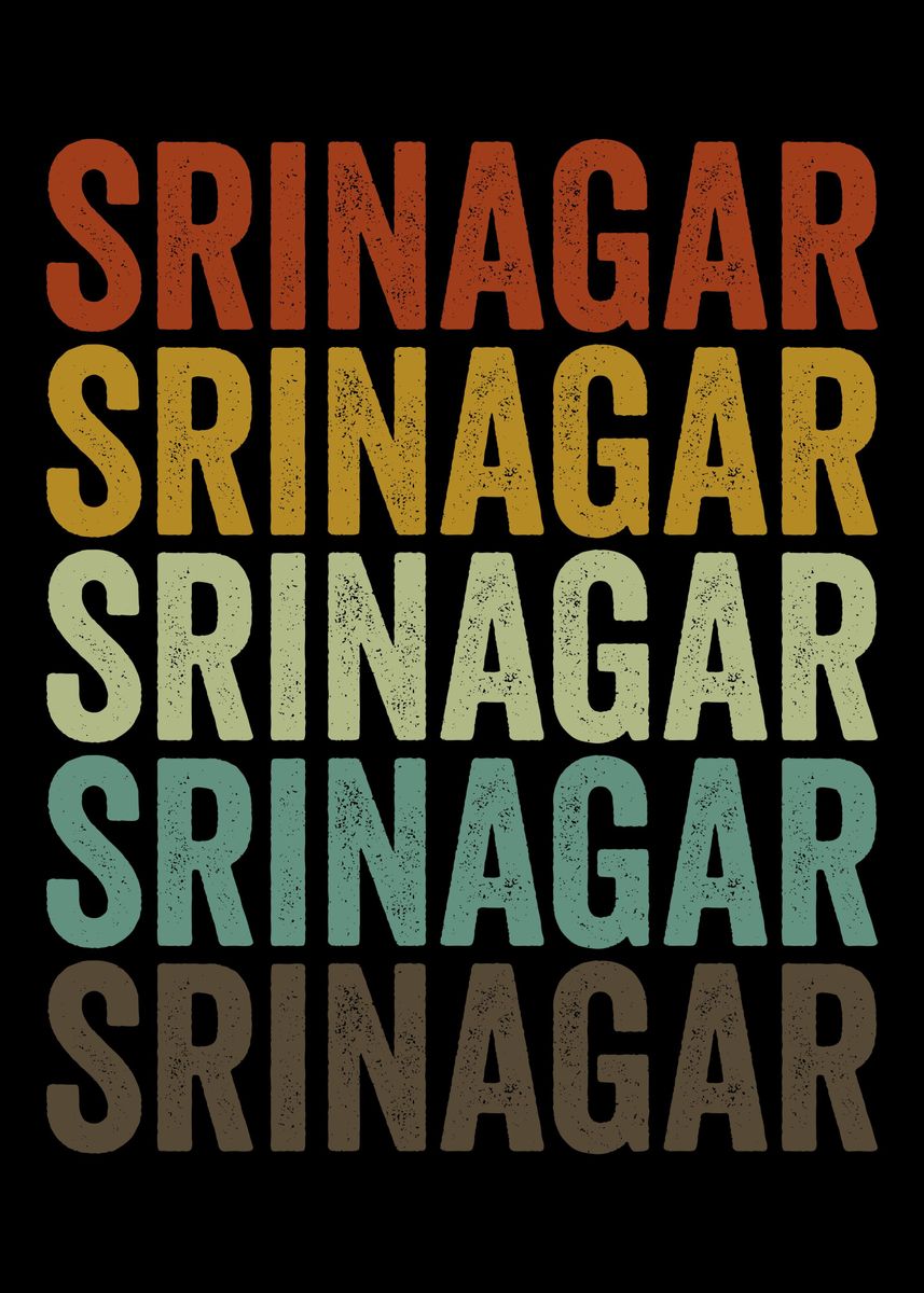 'Srinagar India Retro' Poster, picture, metal print, paint by ...