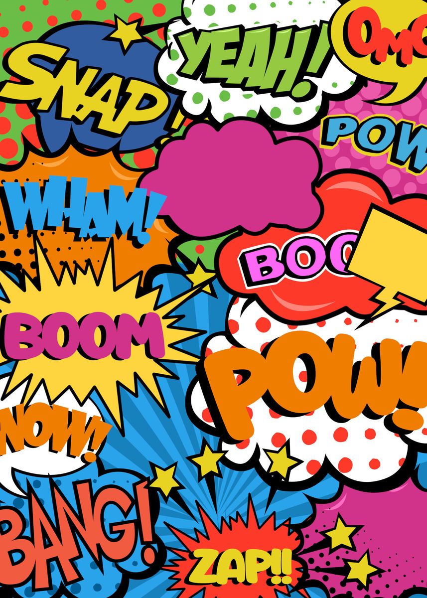'Comic Book Cartoons Kids' Poster, picture, metal print, paint by ...
