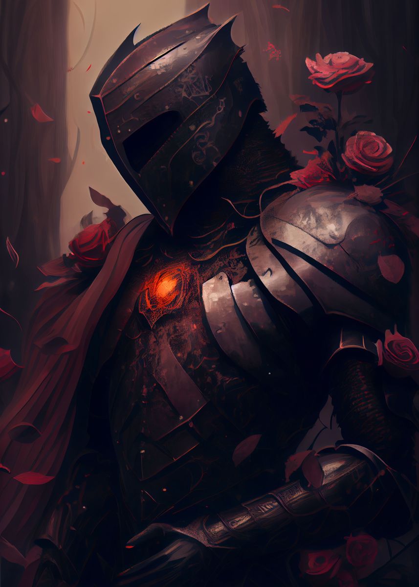 'Knight of Roses' Poster, picture, metal print, paint by Polymath ...