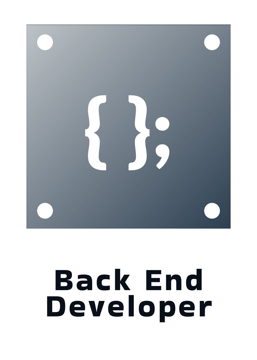 'Back End Developer' Poster, picture, metal print, paint by Wisnu ...