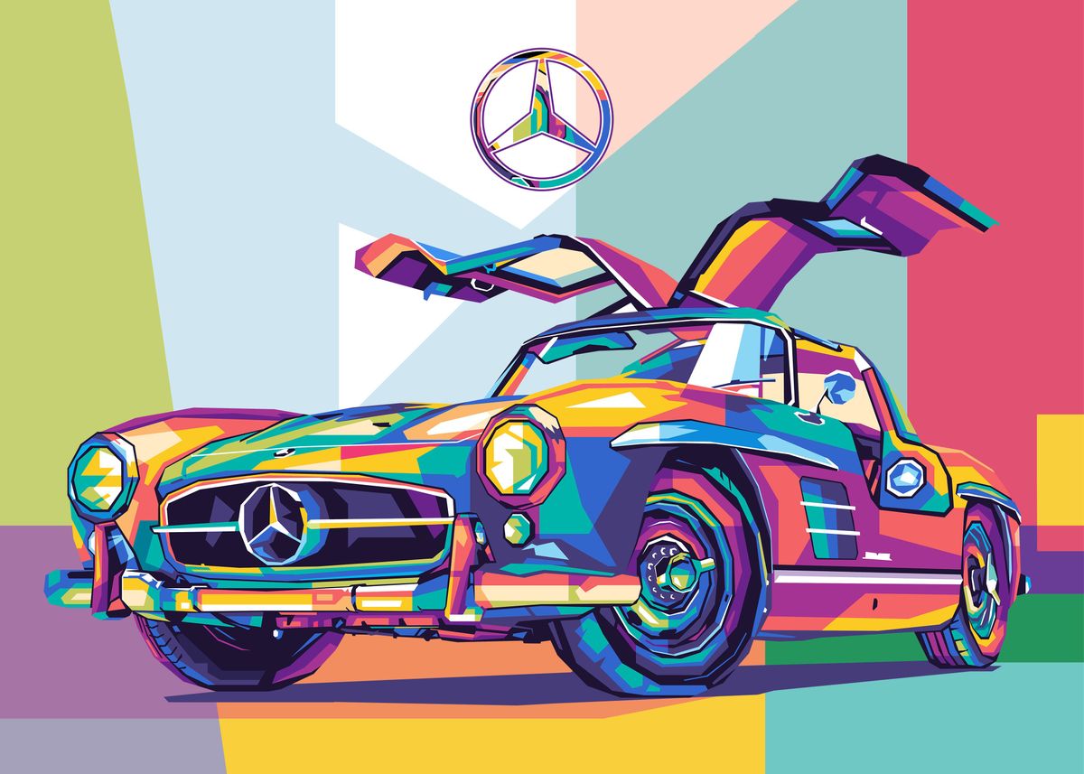 '1955 mercedes benz 300sl' Poster by capture art | Displate