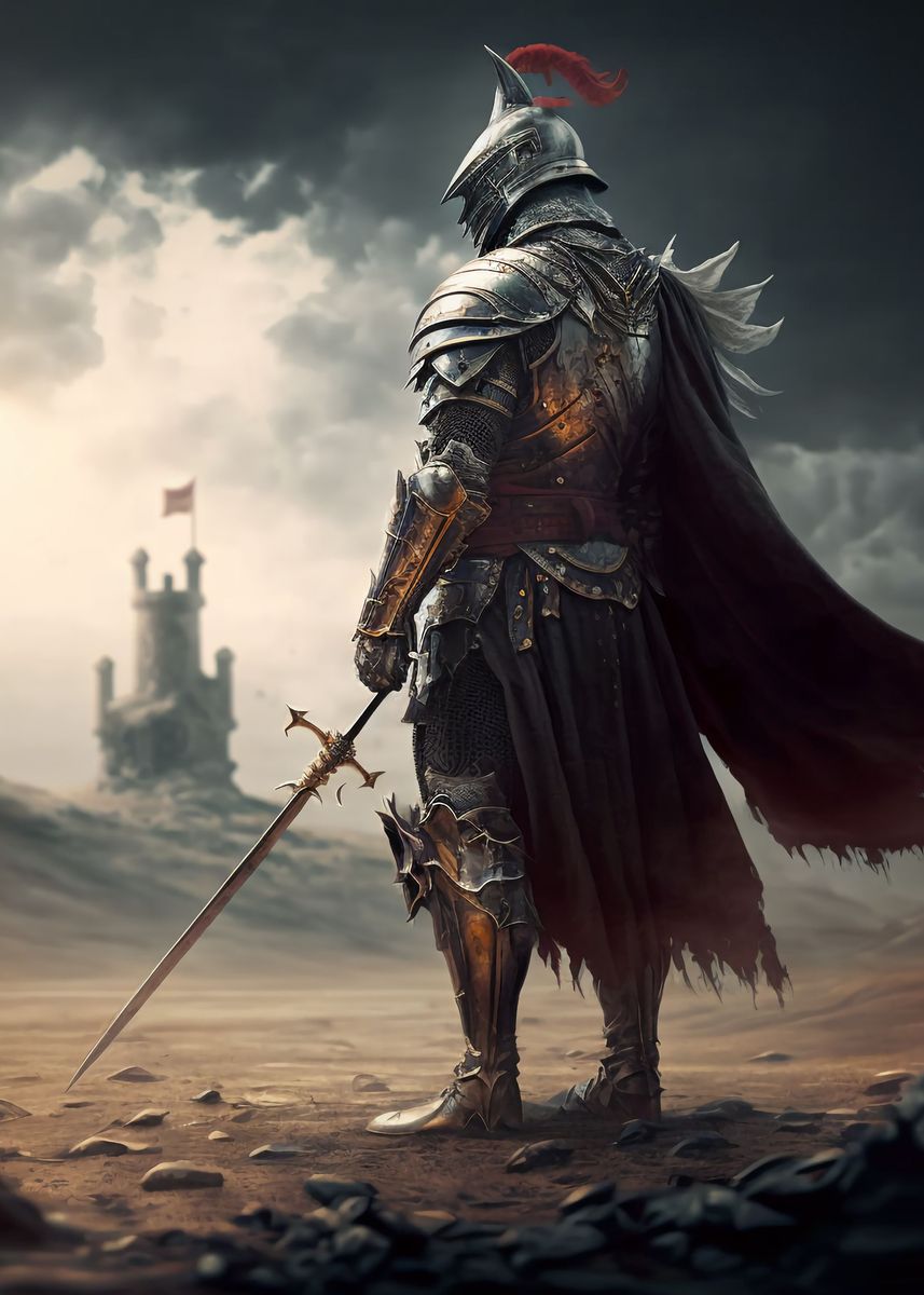 'Knight' Poster, picture, metal print, paint by Oleksandr Kovalov | Displate