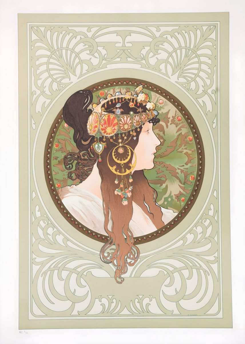 'Alphonse Mucha Art Nouveau' Poster, picture, metal print, paint by ...