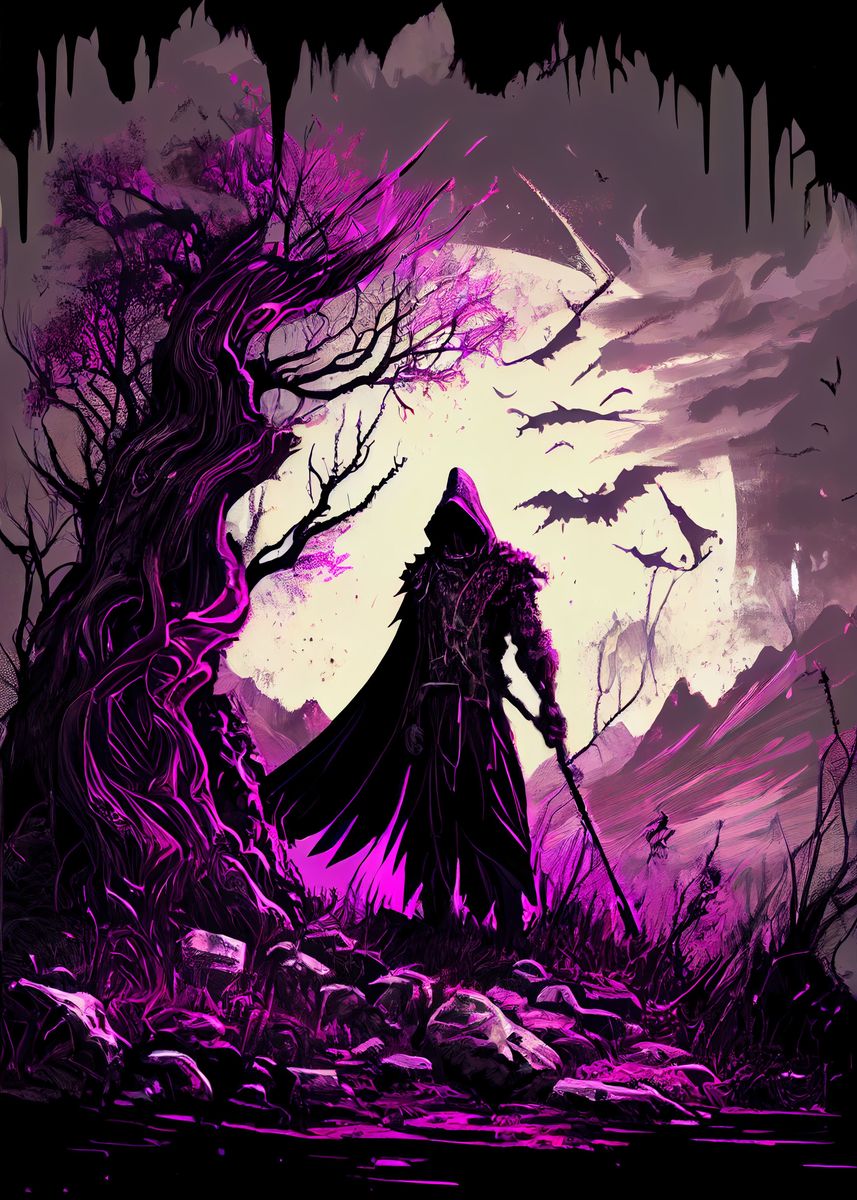 'Arrival of the Necromancer' Poster, picture, metal print, paint by ...