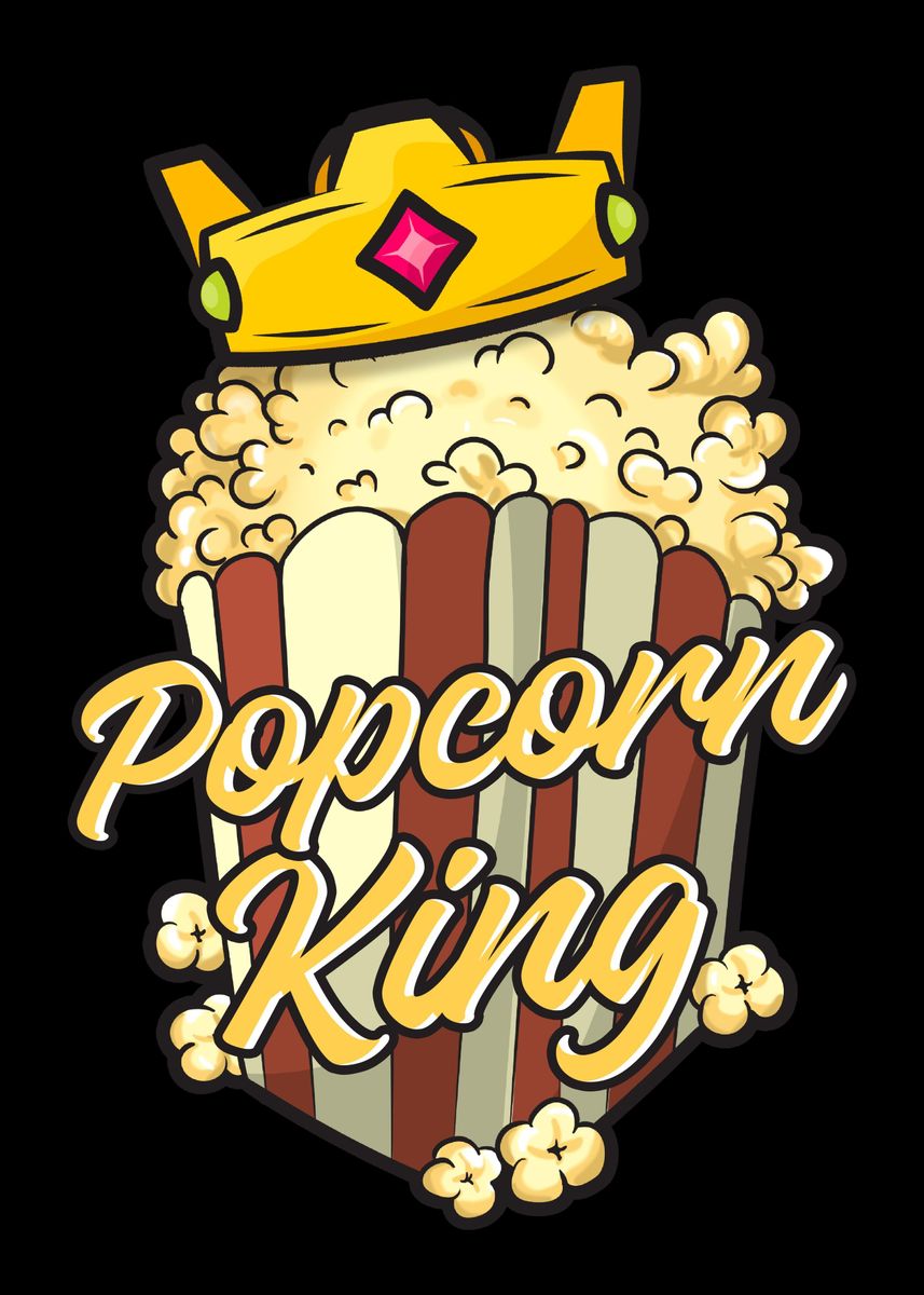 'Popcorn King' Poster, picture, metal print, paint by Hexor | Displate