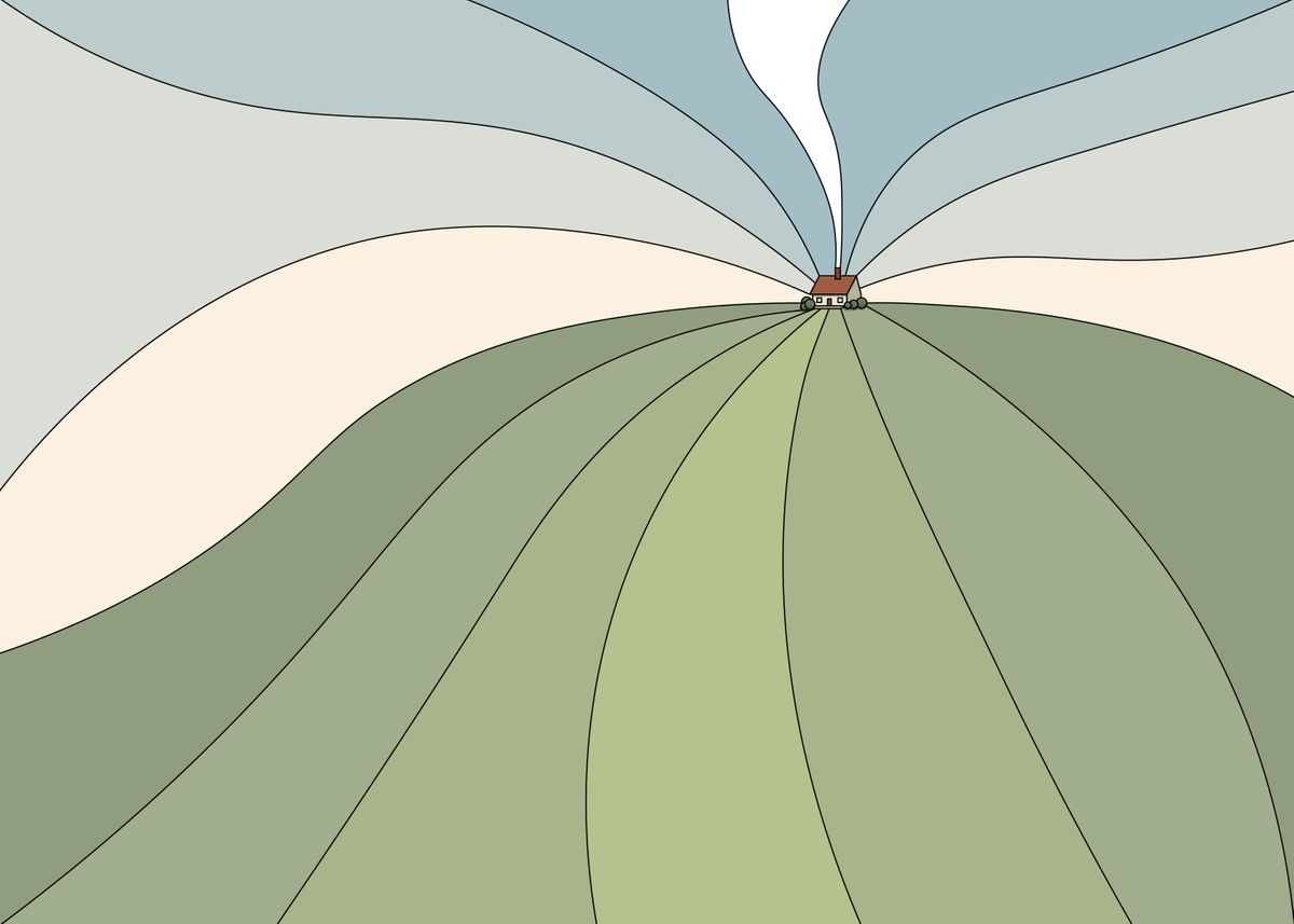 'wavy hill' Poster by Daniel Ordog | Displate