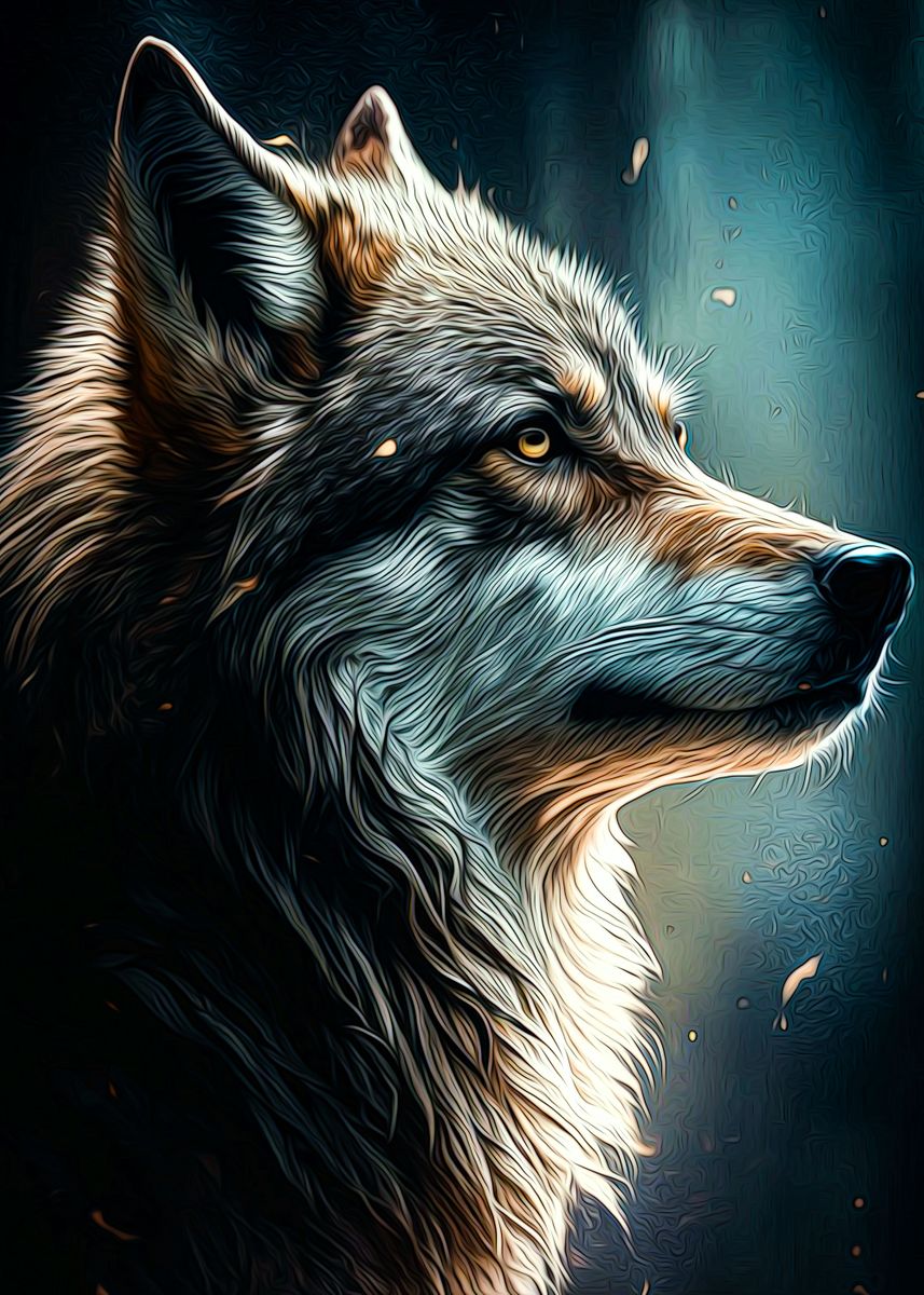 'Wolf' Poster, picture, metal print, paint by Tiker Arts | Displate