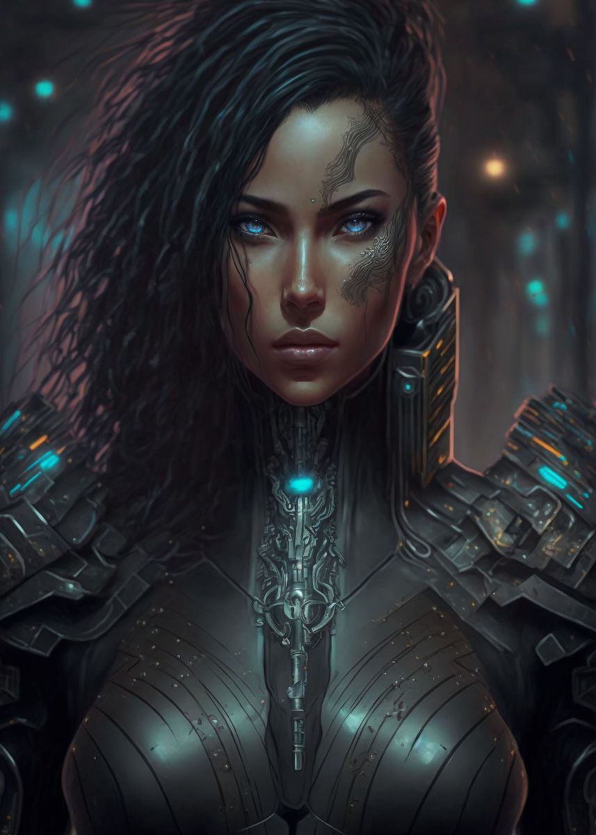 'Cyber Girl' Poster, picture, metal print, paint by Cybronauts | Displate