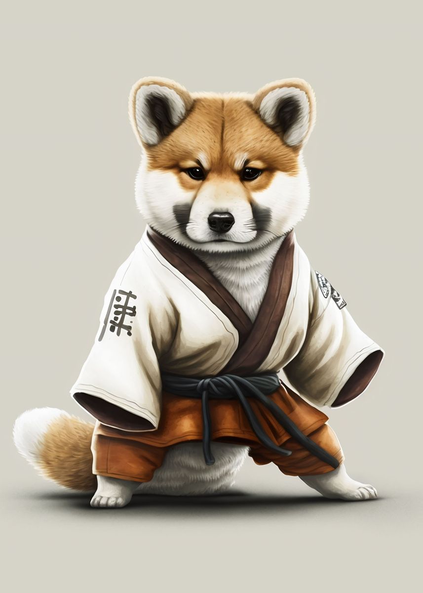 'Anime Karate Dog' Poster, picture, metal print, paint by Absuro ...