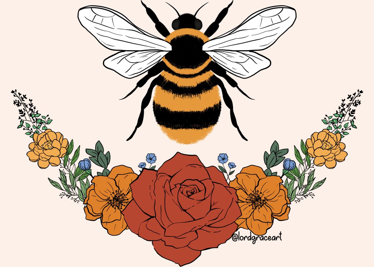 'Rose Bee' Poster by Mabel Schebek | Displate