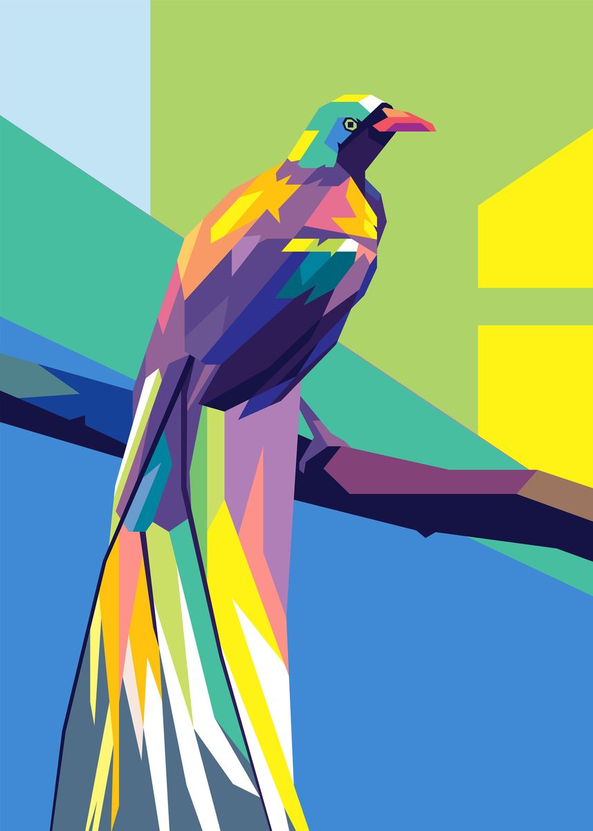 'Bird Animal' Poster, picture, metal print, paint by Indra | Displate