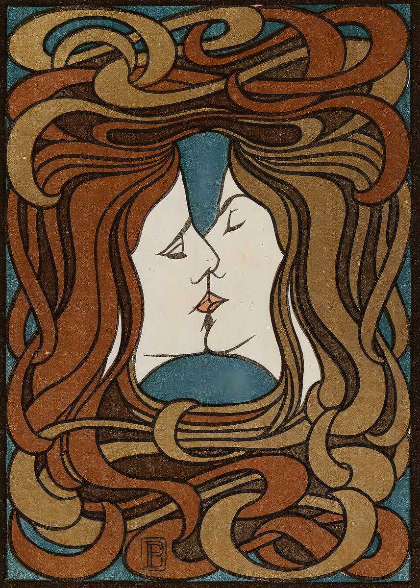 'Peter Behrens The Kiss' Poster, picture, metal print, paint by Vintage ...