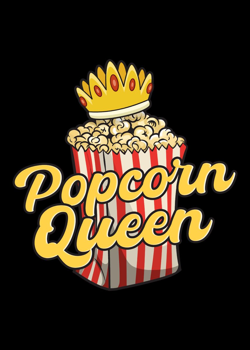 'Popcorn Queen' Poster, picture, metal print, paint by Hexor | Displate